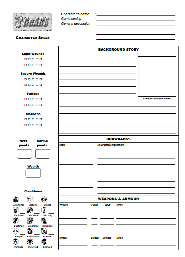 GeARS - Character Sheet - Ralph Talesman | DriveThruRPG