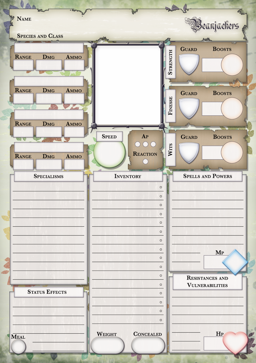 Beanjackers Fillable Character Sheets - Zachary Elliott-Hatton ...
