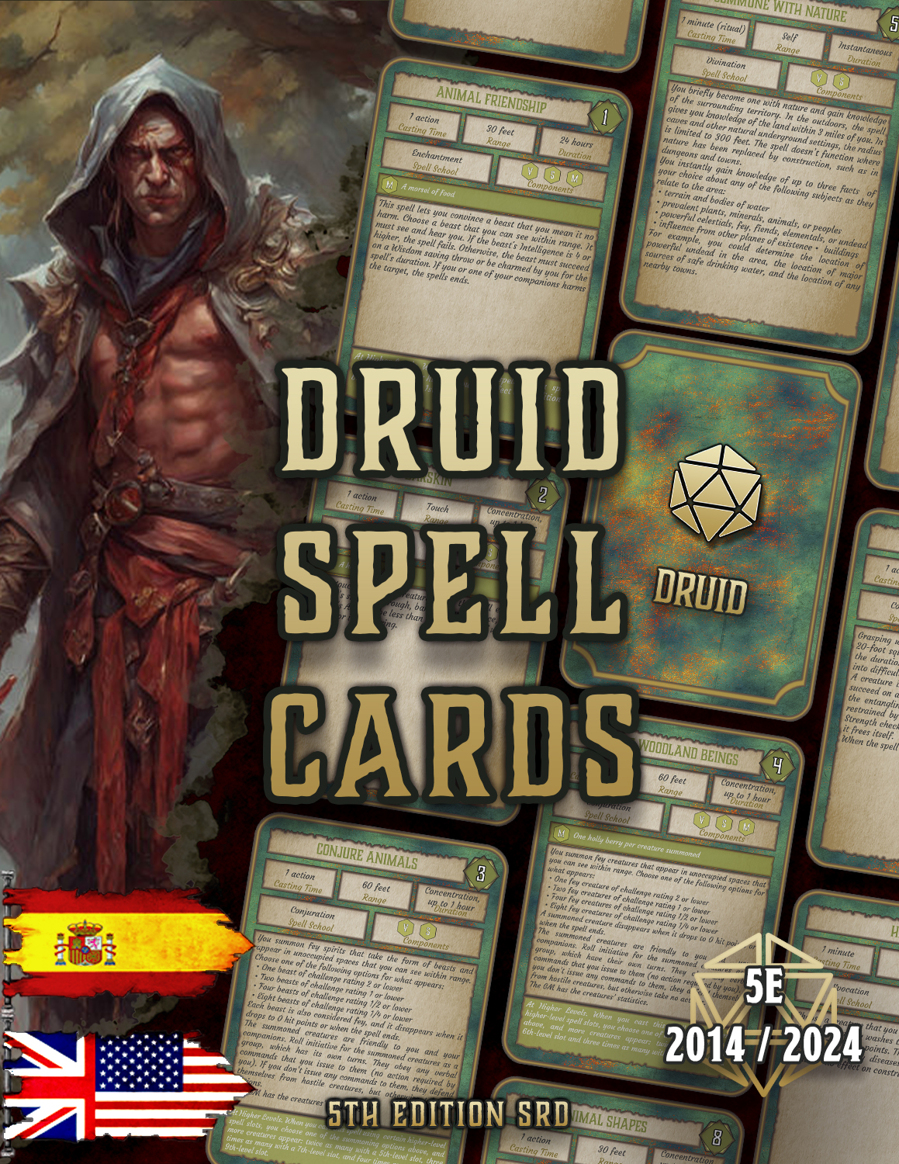 Druid Spell Cards D&D 5E - Cibola Designs | DriveThruRPG