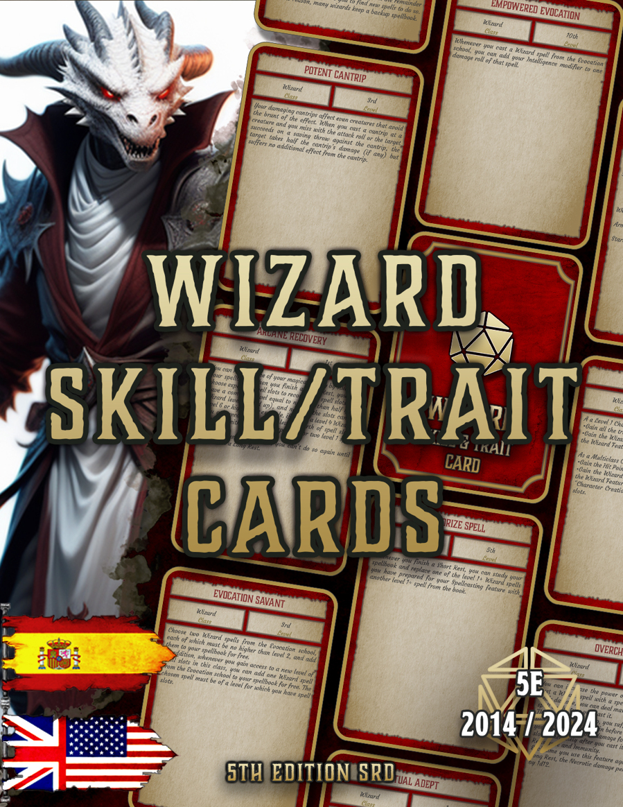Wizard Skill & Traits Cards D&D 5E - Cibola Designs | DriveThruRPG