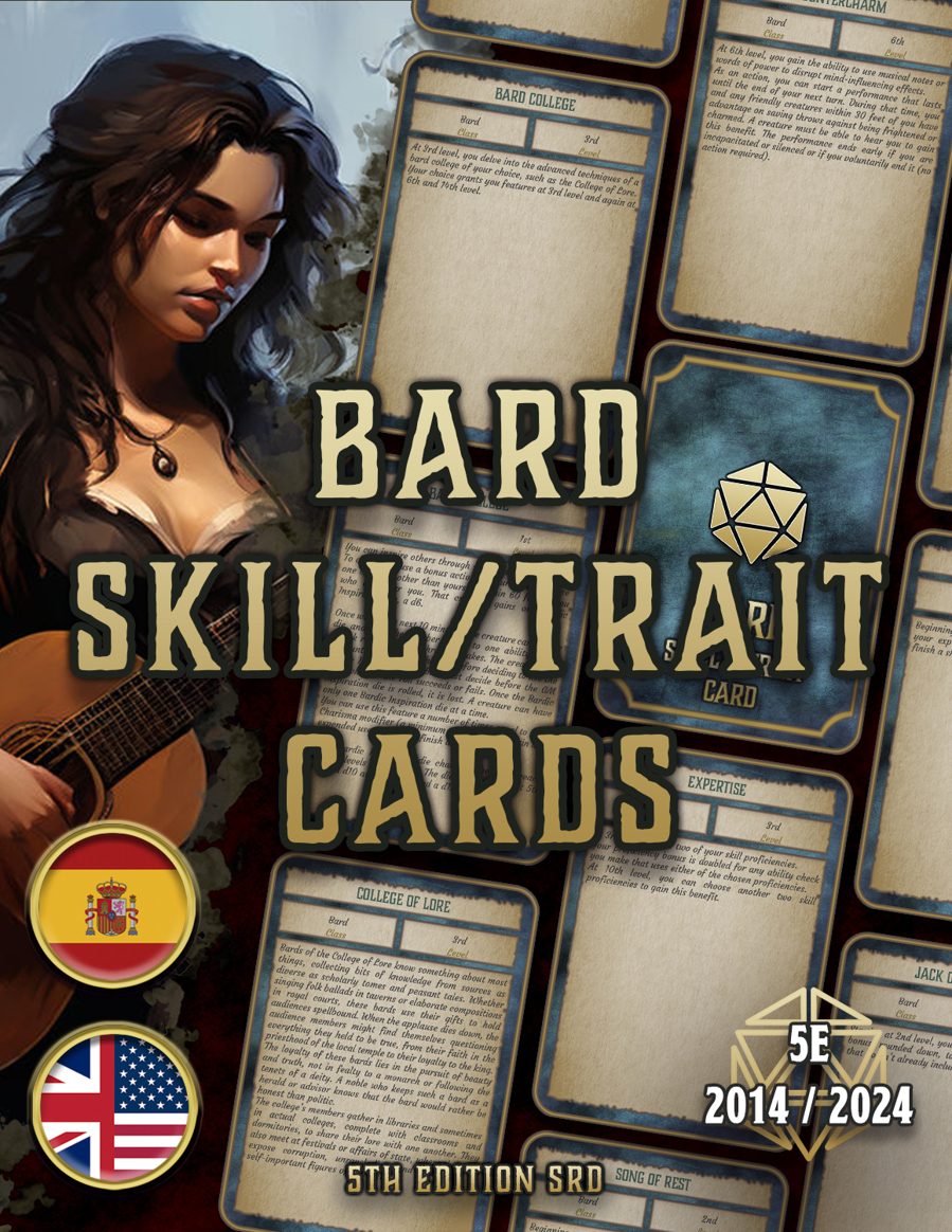 Bard Skill & Traits Cards D&D 5E - Cibola Designs | DriveThruRPG
