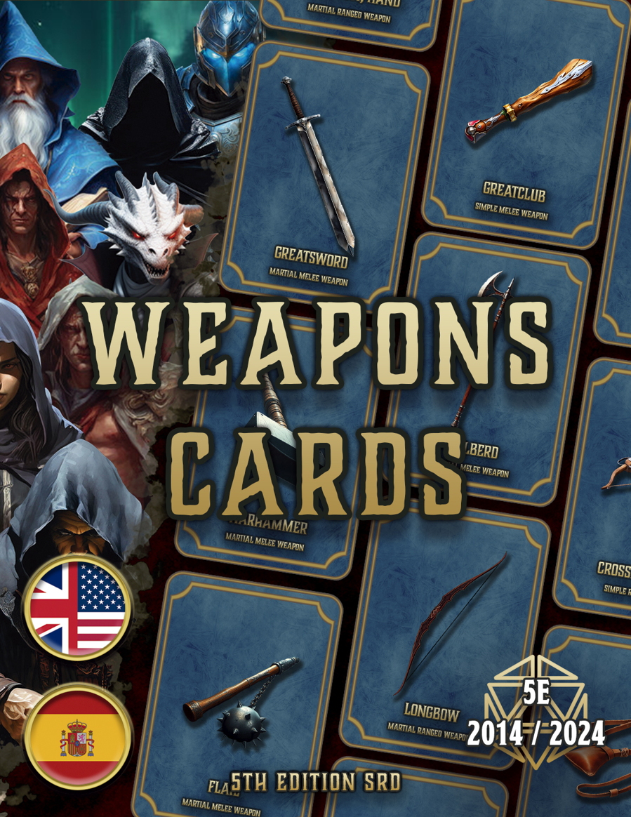 Weapons Cards D&D 5E - Cibola Designs | DriveThruRPG