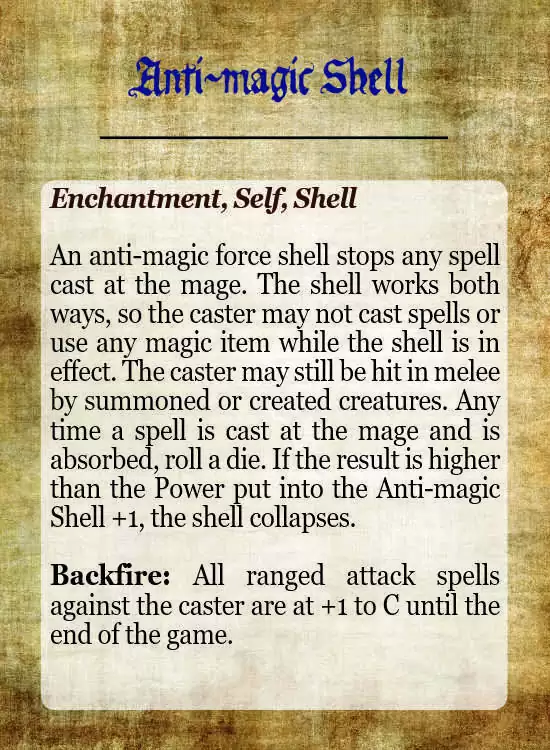 Grimoire- Spell Cards for Advanced Song of Blades and Heroes - Ganesha ...