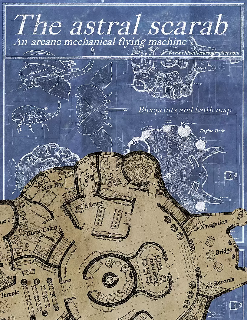 The Astral Scarab - A fantasy flying machine - Chloe The Cartographer ...