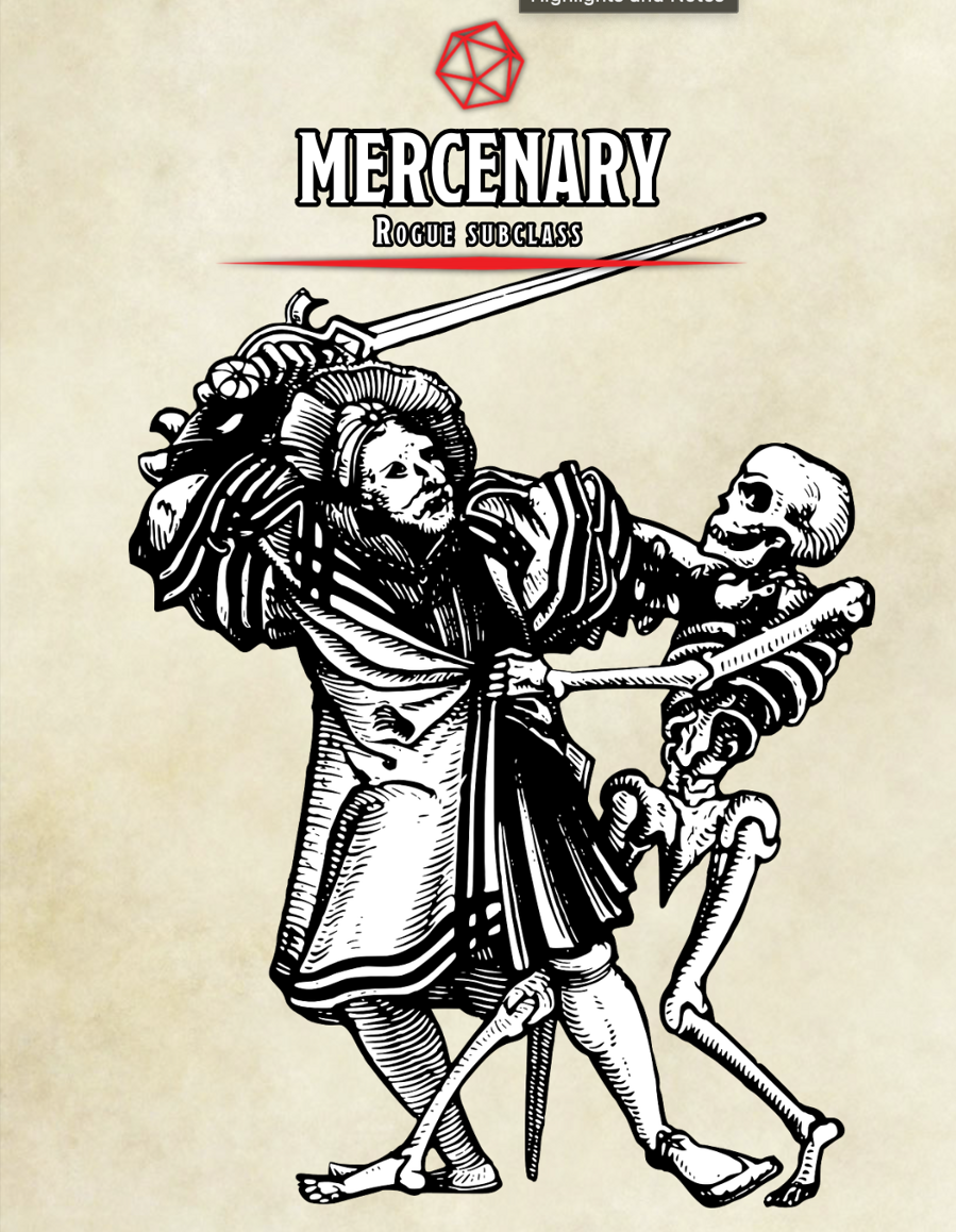 Rogue Subclass - Mercenary - Owlette Publications LLC | DriveThruRPG