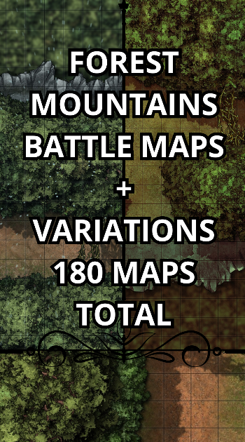 Forest Mountains- Battle Maps 5-Pack + Variations 180 Maps Total Vol 4 ...