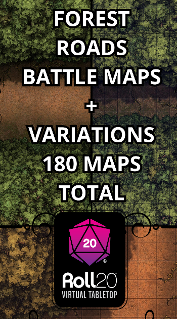 Roll20 VTT - Forest Roads - Battle Maps 5-Pack + Variations 180 Maps ...