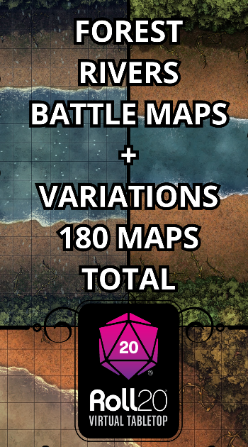 Roll20 VTT - Forest Rivers - Battle Maps 5-Pack + Variations 180 Maps ...