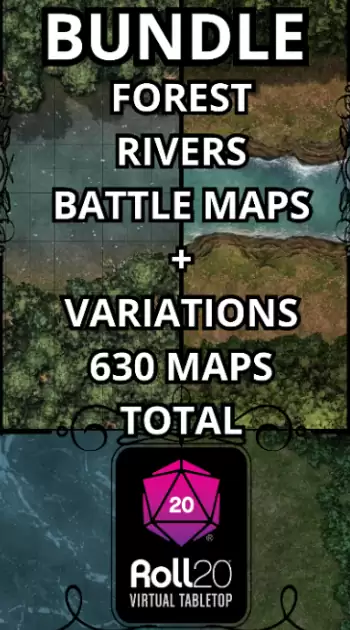 Roll20 VTT - Forest Rivers Bundle - Battle Maps 5x5-Pack + Variations ...