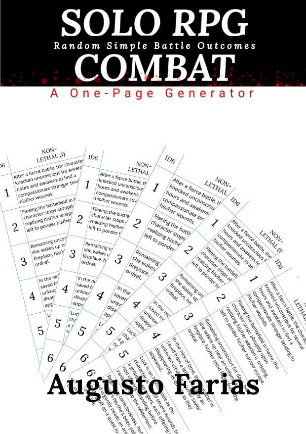 SOLO RPG COMBAT - Random Simple Battle Outcomes - A One-Page Generator ...