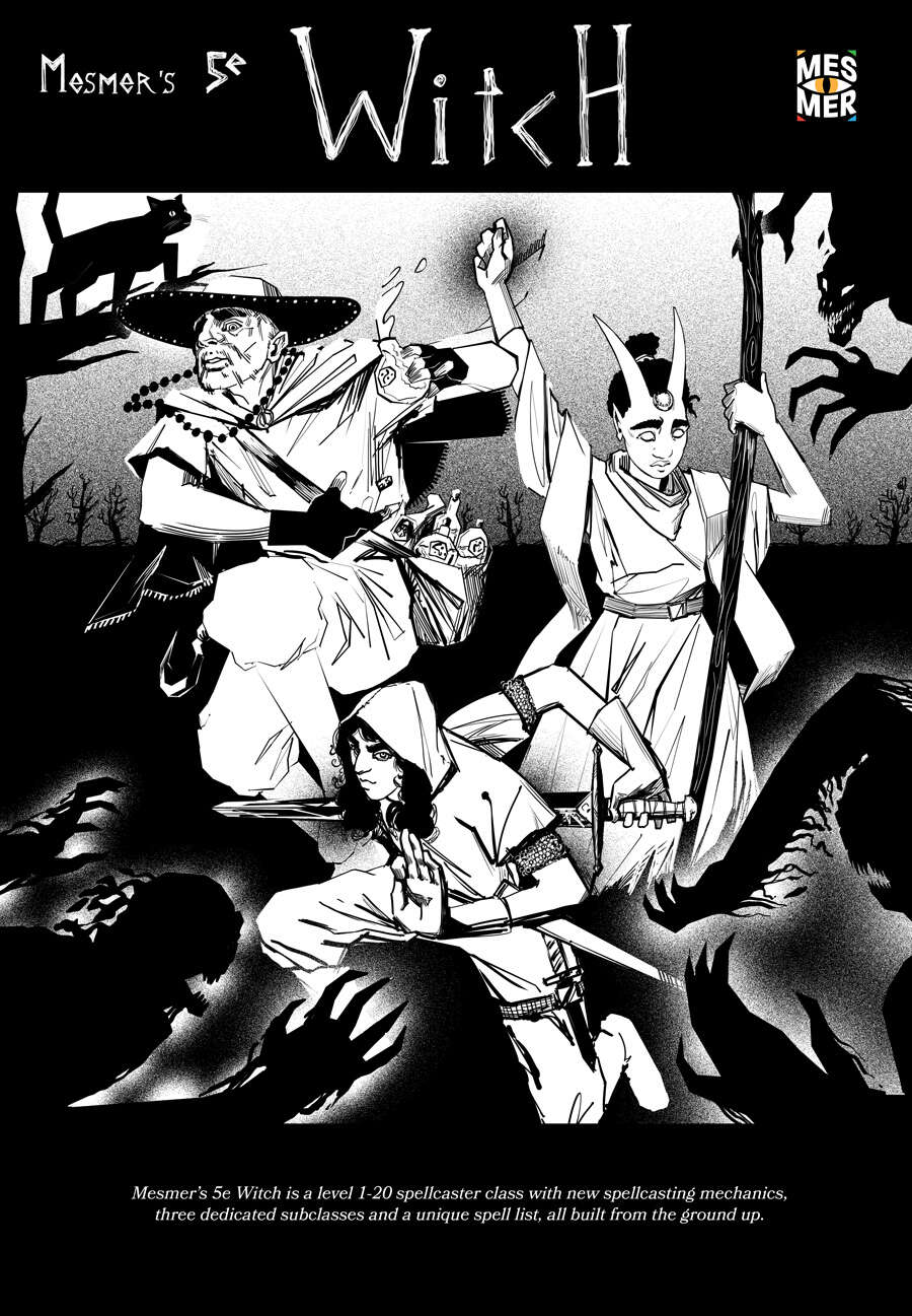 Mesmer's 5e Witch Class (+3 subclasses & 80 new spells) - Mesmer Press | DriveThruRPG