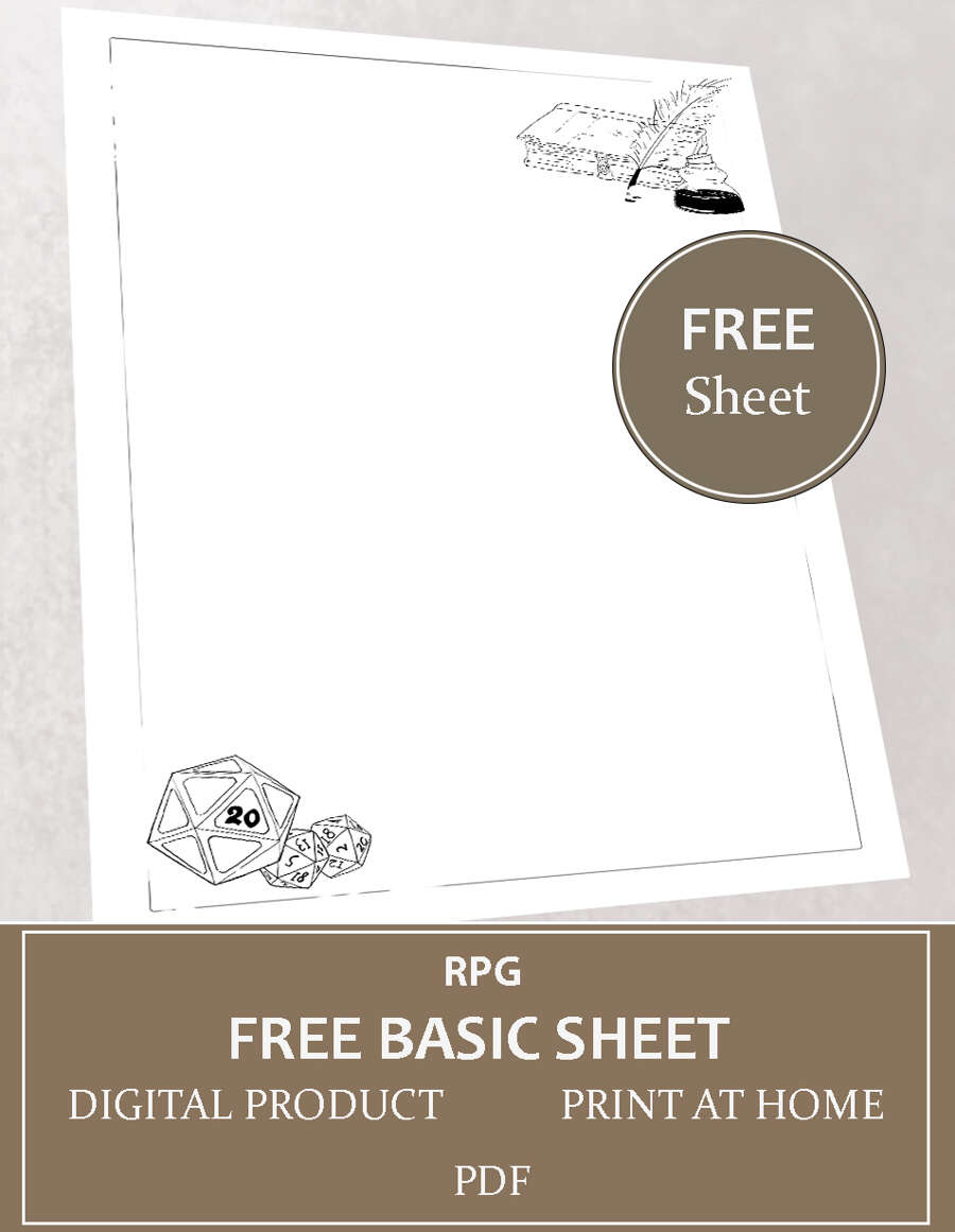 Journal page #3 white basic sheet - sample - Dices N Ink | DriveThruRPG