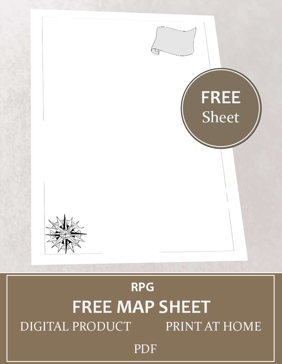Journal page #4 white Map sheet - sample - Dices N Ink | DriveThruRPG