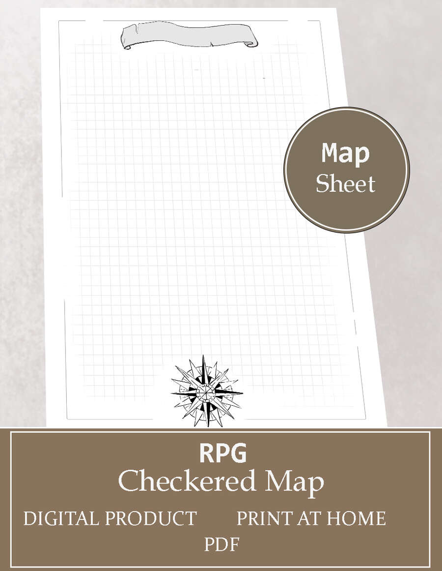 Journal page #6 checkered Map - Dices N Ink | DriveThruRPG