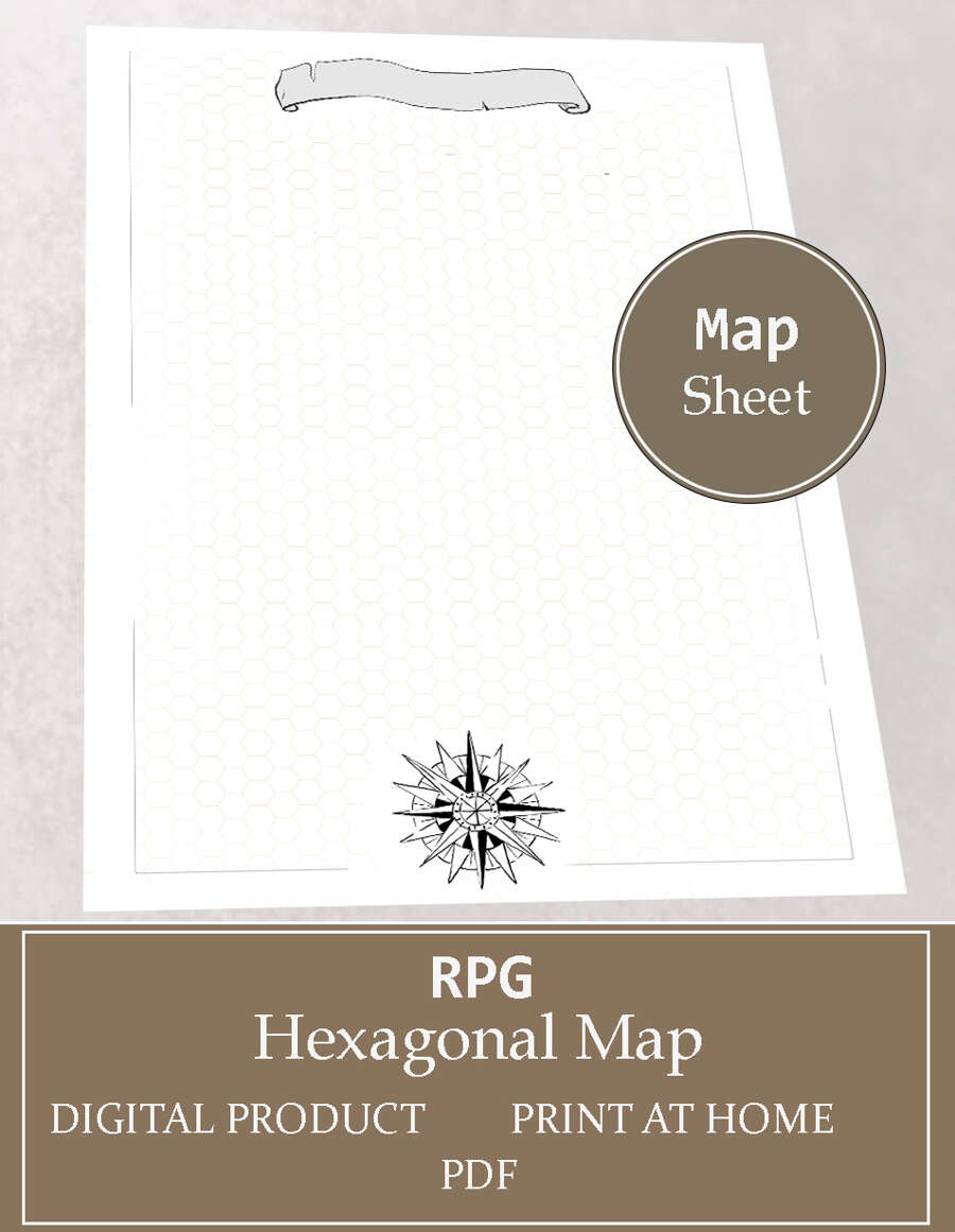 Journal Page #10 HEX map sheet - Dices N Ink | DriveThruRPG