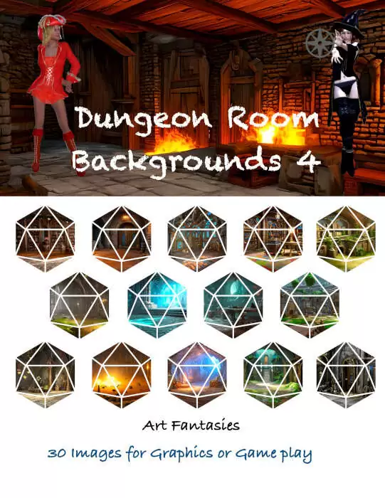 Art Fantasies Dungeon Rooms Backgrounds4 - Art Fantasies | DriveThruRPG