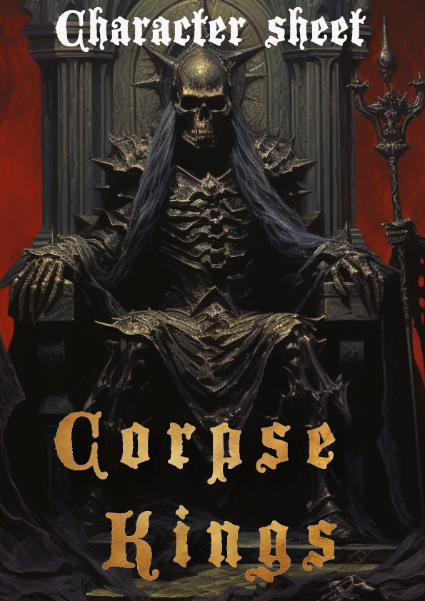 Corpse Kings Character Sheet (Free) - strange glass Games | DriveThruRPG