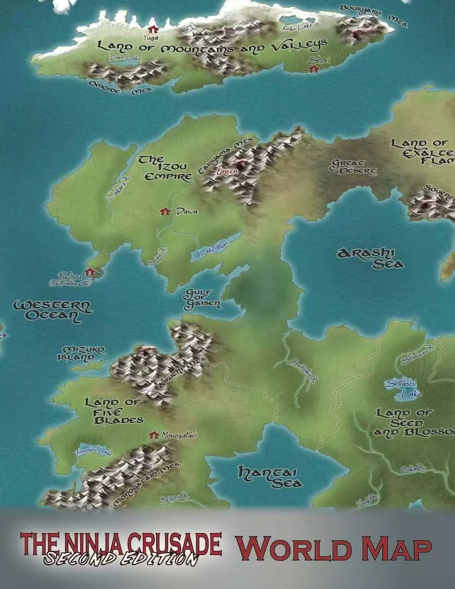 Ninja Crusade World Map - Third Eye Games | The Ninja Crusade 2e ...