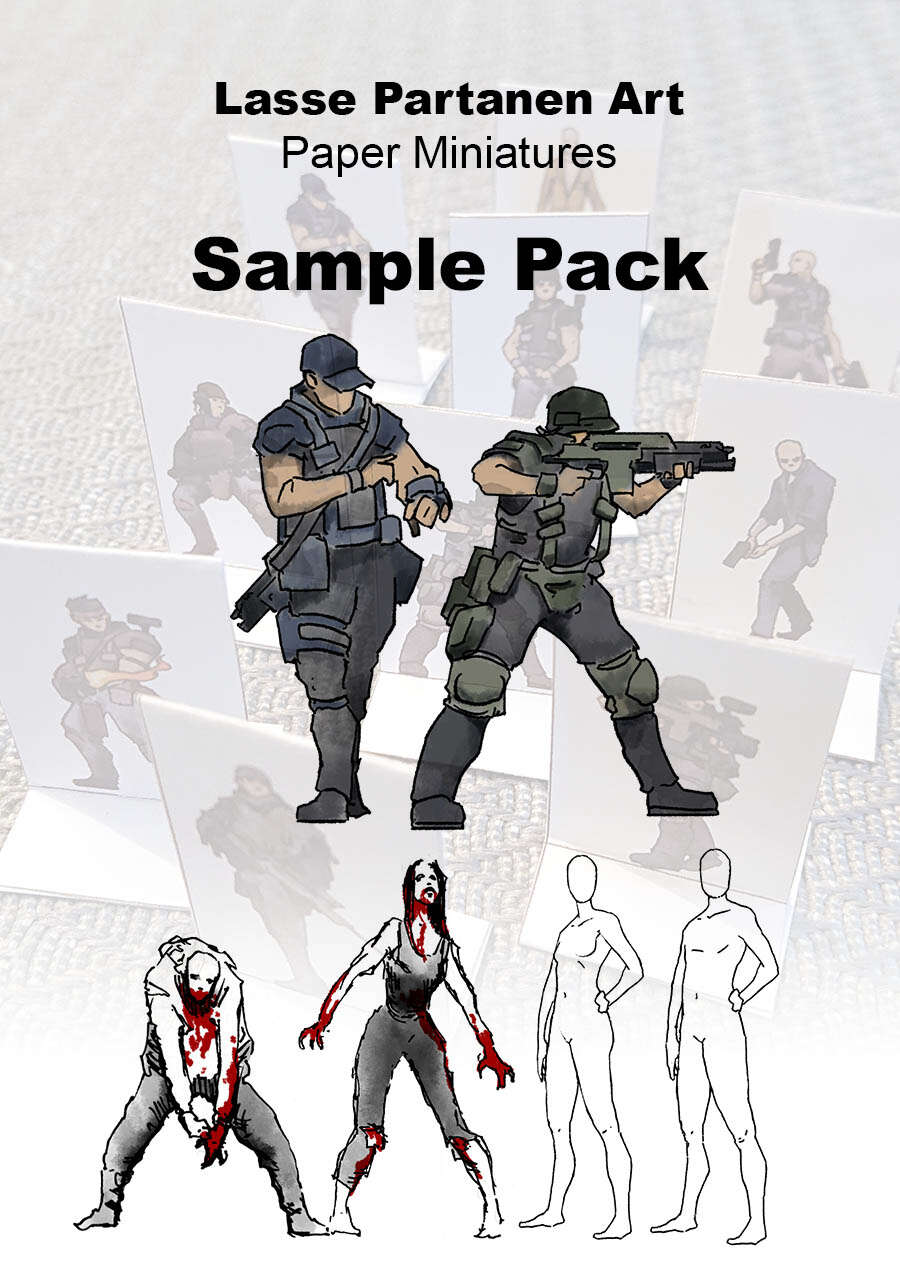 Paper Minis Sample Pack - Lasse Partanen Art | DriveThruRPG