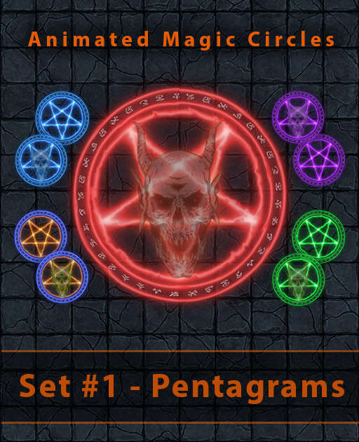 Animated Magic Summoning Circles Set #1 - Pentagrams - LivingDungeons ...