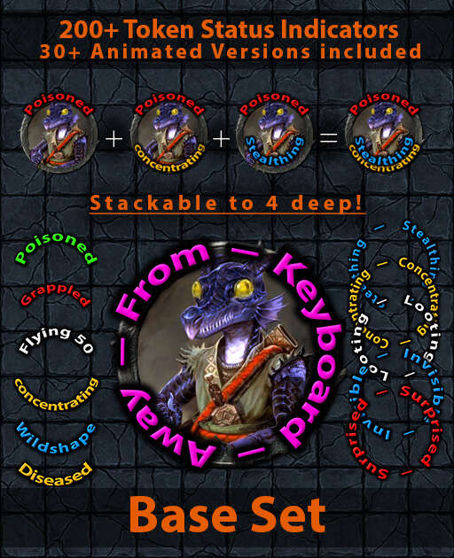 200+ Token Status Ring Overlays Base Set - LivingDungeons | DriveThruRPG