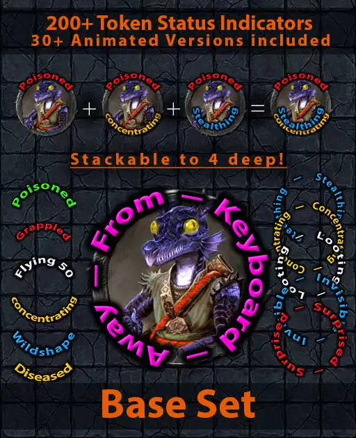 200+ Token Status Ring Overlays Base Set - LivingDungeons | DriveThruRPG