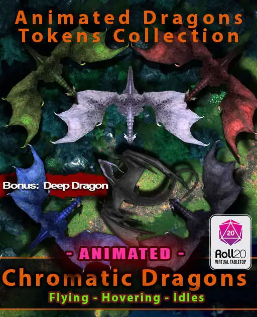 Animated Dragons Top-Down Tokens - Chromatic Dragons (Roll20 ...