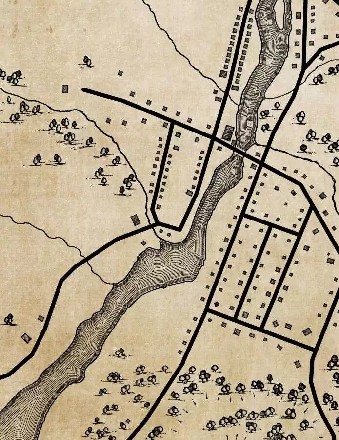 Town Map of Chirefeld, Maine (Early 1900's) - IER Design Custom ...