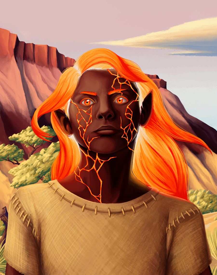 Ifrit or Fire Genasi Child - Stock Art - Arcadia's Mirror | DriveThruRPG