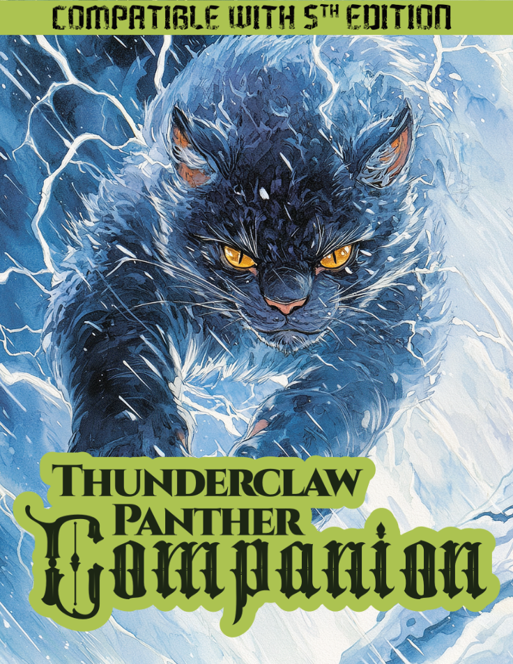 Thunderclaw Panther - A Unique Companion for 5e - A4 Play | DriveThruRPG