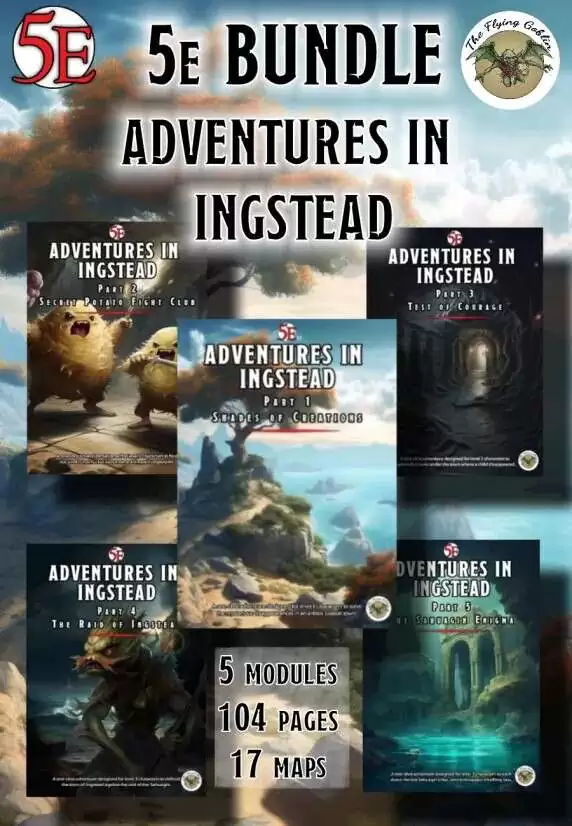 Adventures in Ingstead - 5 D&D 5e modules from level 1 to 4 - Flying ...