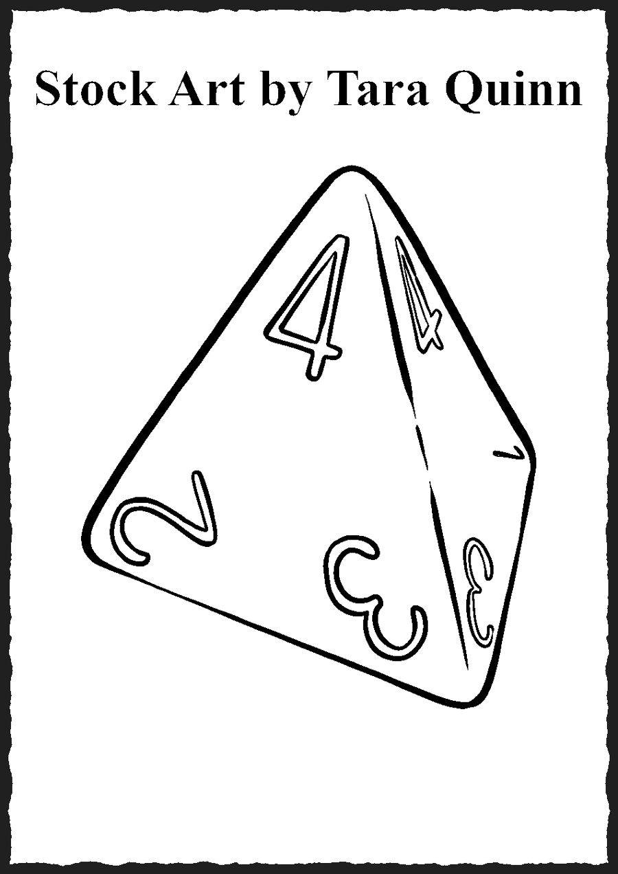 d4 Die - RPG Stock Art by Tara Quinn - BirdEnuf Books & Games ...