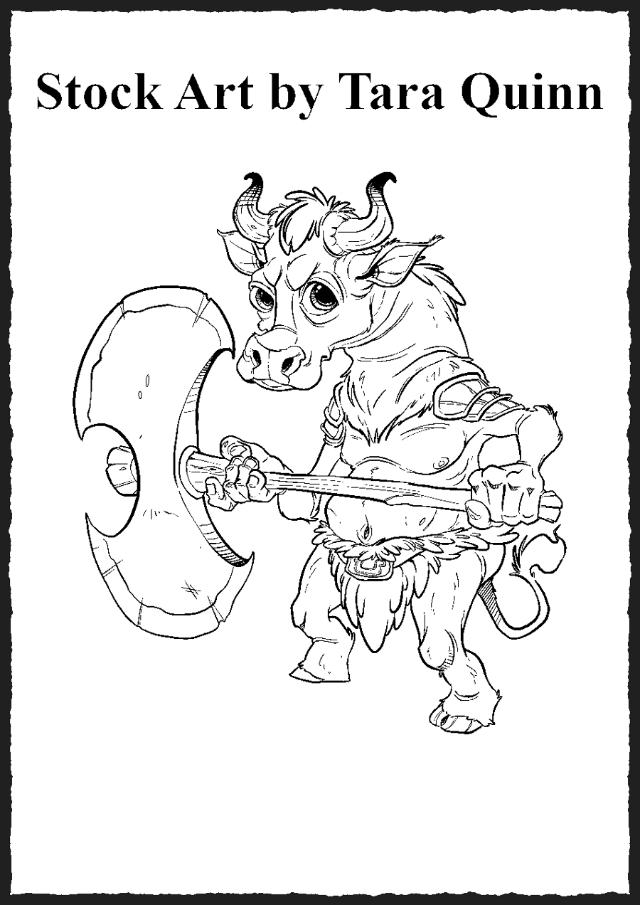 Minotaur - RPG Stock Art by Tara Quinn - BirdEnuf Books & Games ...