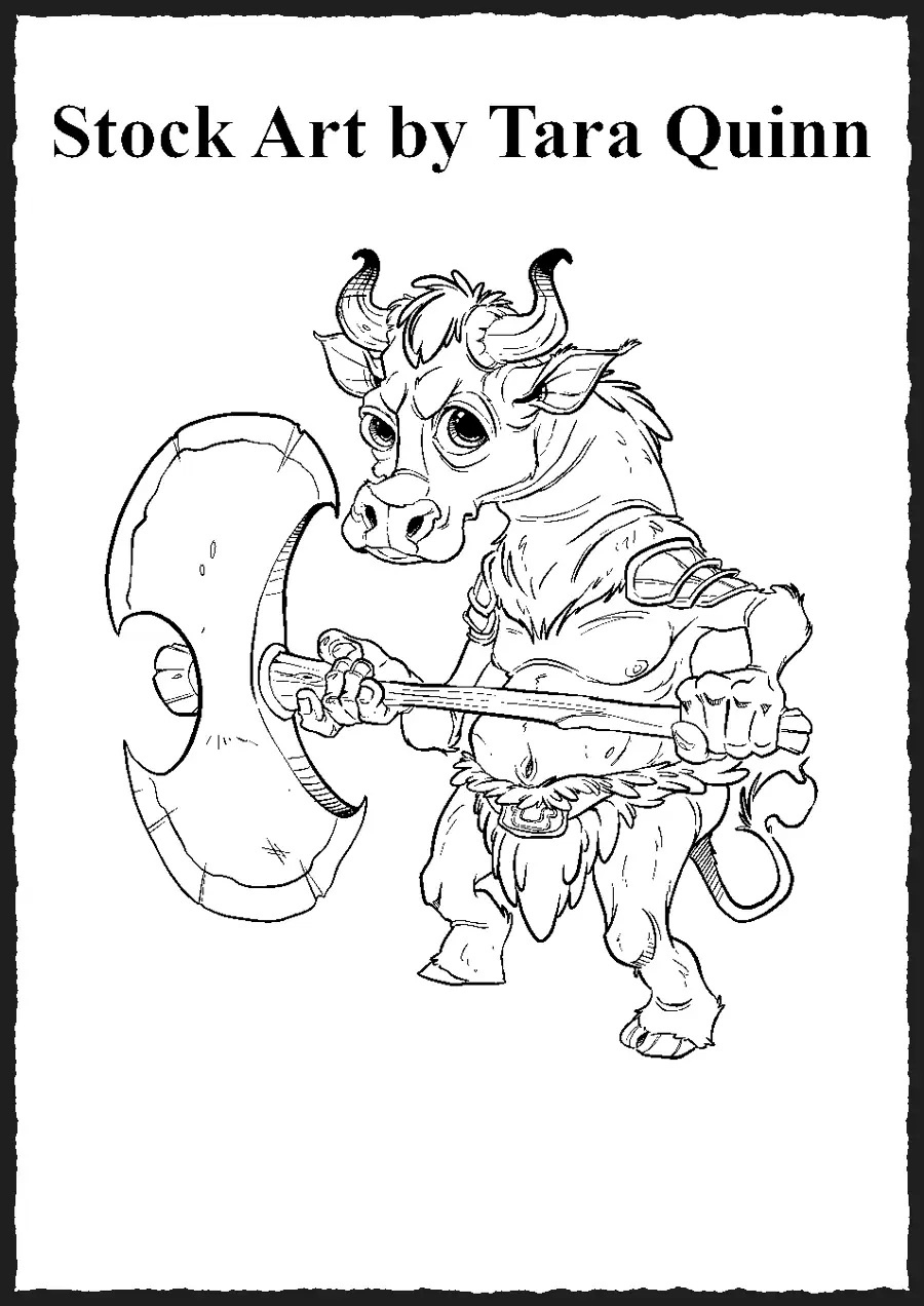 Minotaur - RPG Stock Art by Tara Quinn - BirdEnuf Books & Games ...