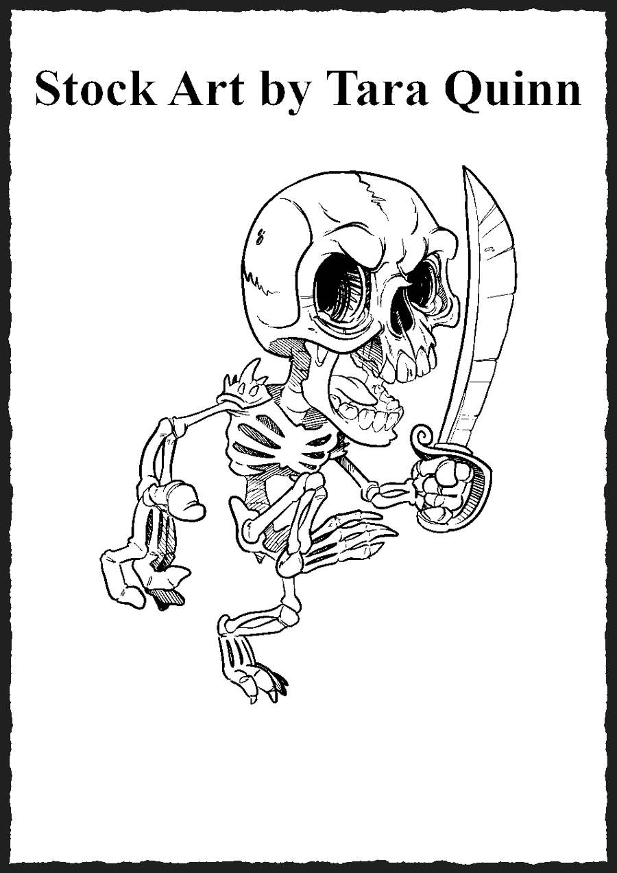 Skeleton with Sword - RPG Stock Art by Tara Quinn - BirdEnuf Books ...