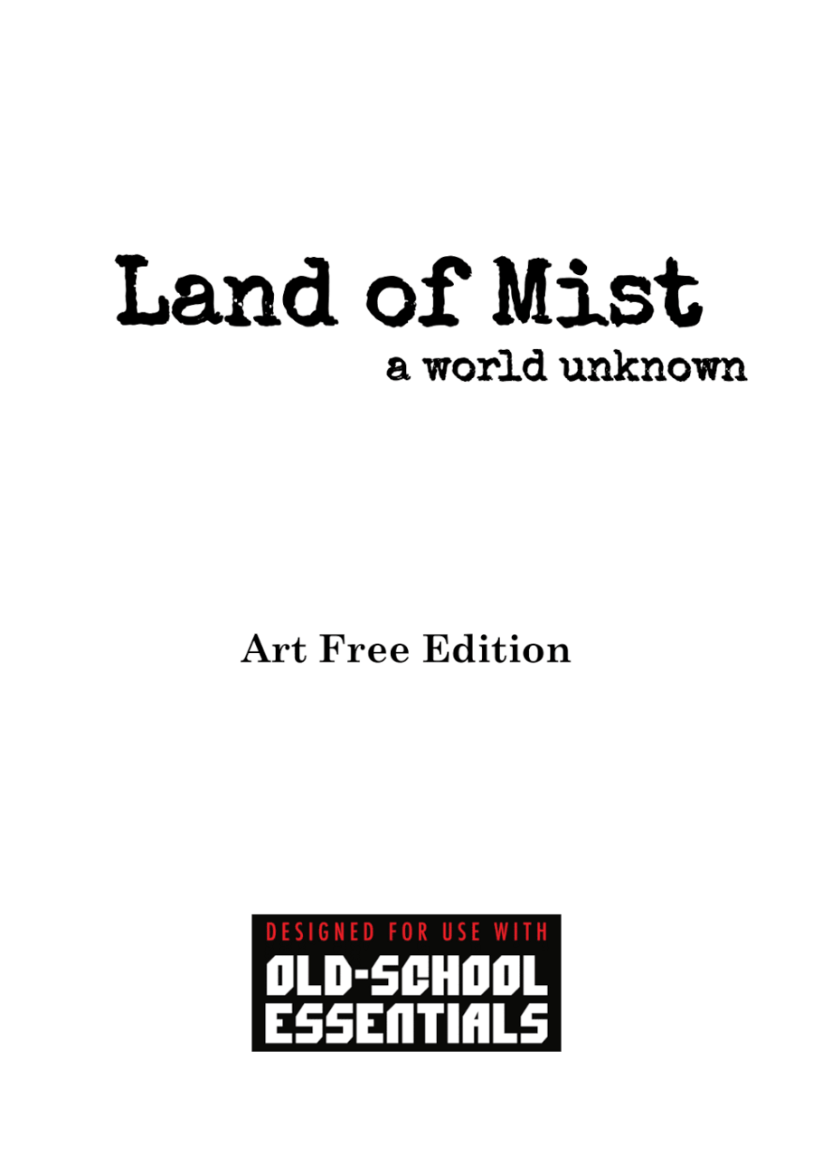 Land Of Mist For Old School Essentials Art Free Edition Birdenuf Books And Games Drivethrurpg 