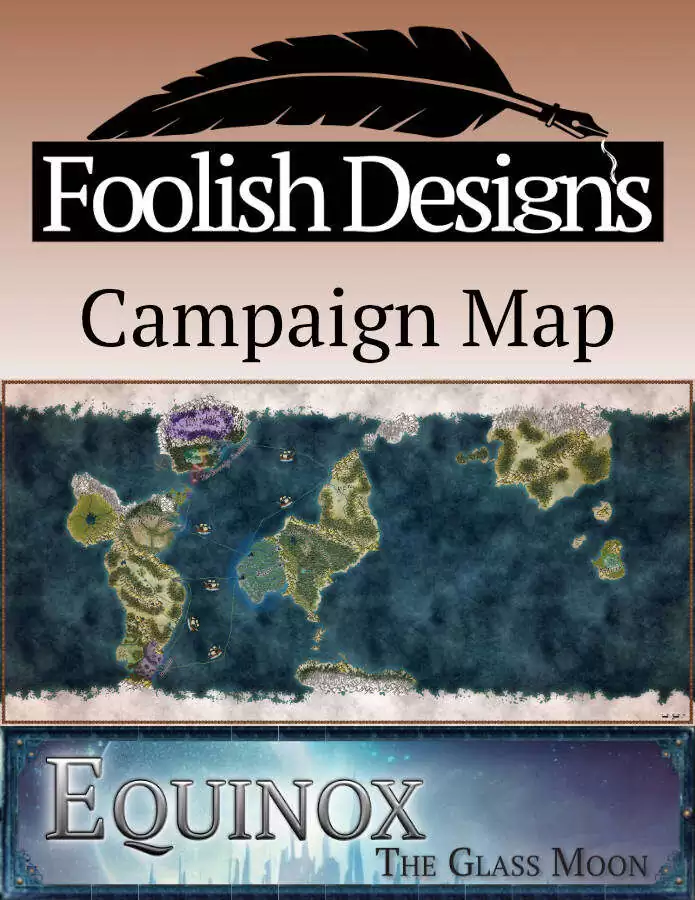 Equinox: The Glass Moon World Map - Foolish Designs | DriveThruRPG
