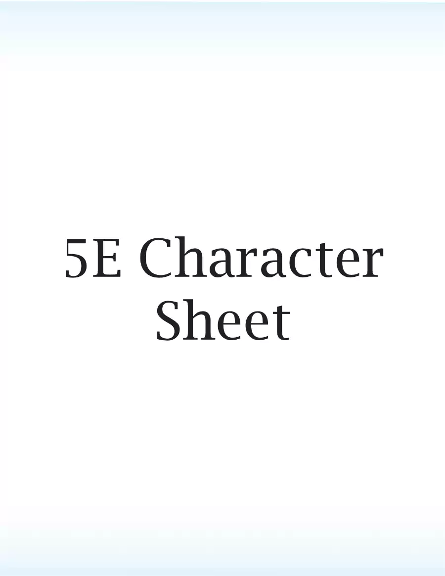 Blank 5E Character Sheet - Rempelstiltskin Productions | DriveThruRPG