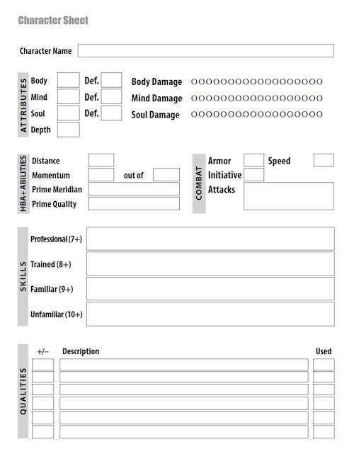 Broken Rooms Character Sheet - Greymalkin Designs | DriveThruRPG