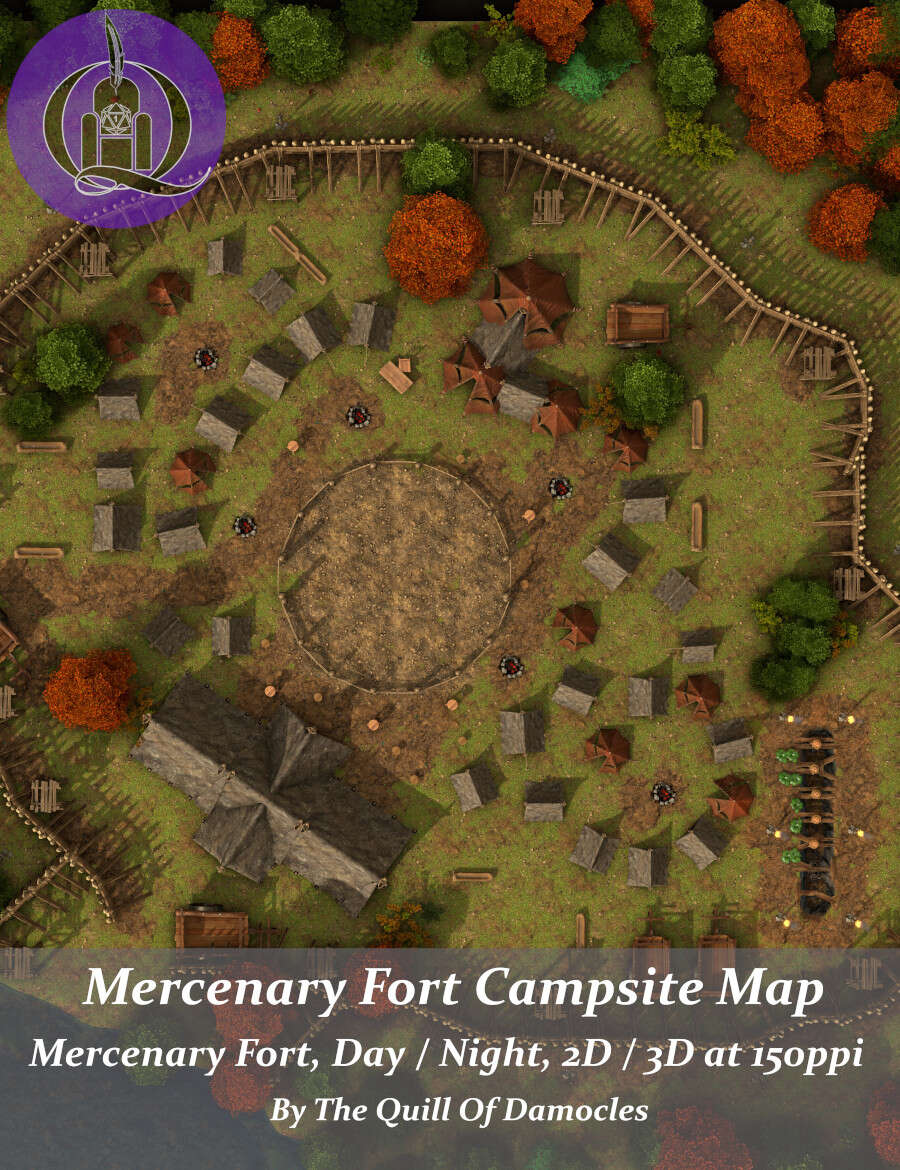 Mercenary Fort Campsite - Quill Of Damocles | DriveThruRPG
