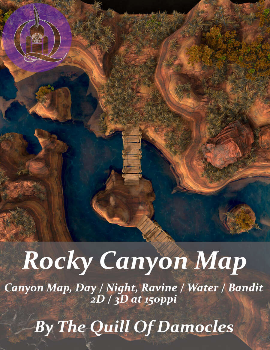Rocky Canyon Map - Quill Of Damocles | DriveThruRPG
