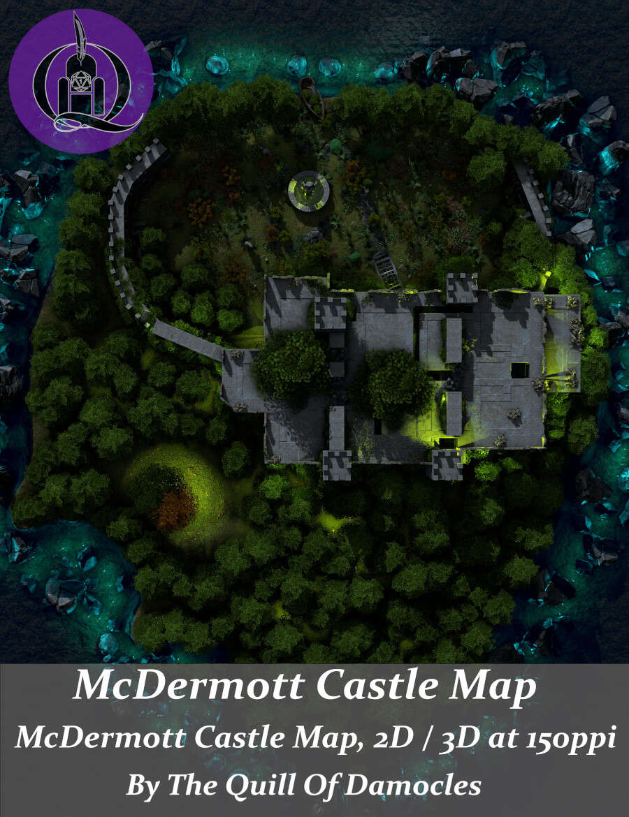 Island Castle Ruins Map - Quill Of Damocles | DriveThruRPG