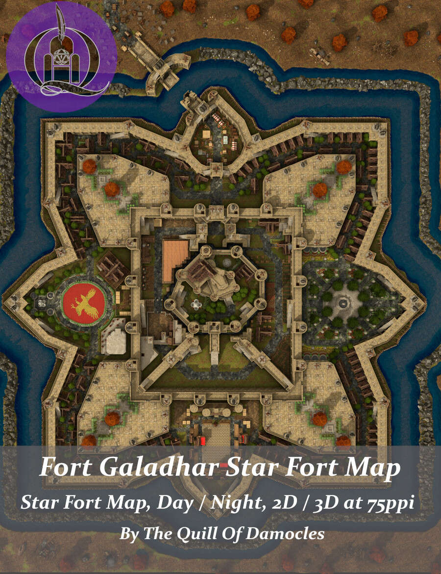 Star Fort Castle Map - Quill Of Damocles | DriveThruRPG