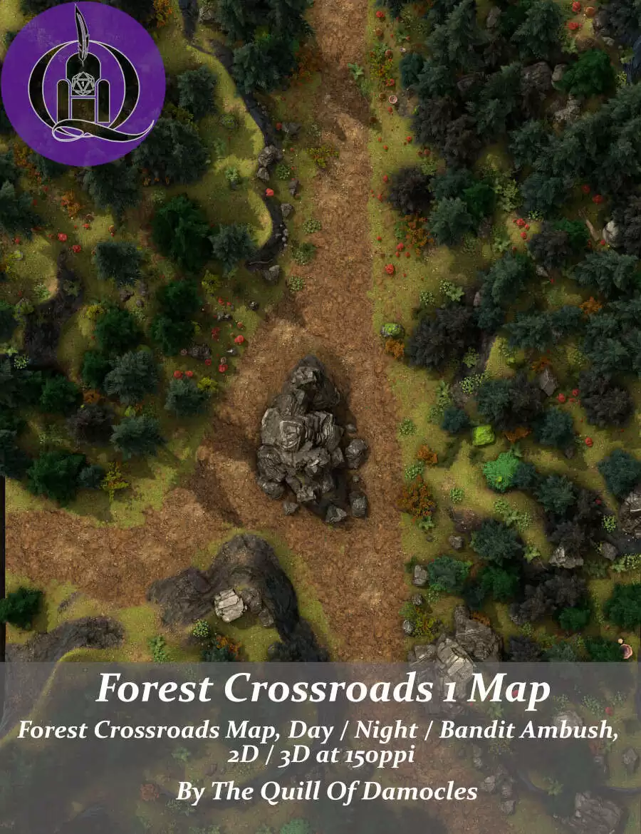 Forest Crossroads Map 1 - Quill Of Damocles | DriveThruRPG