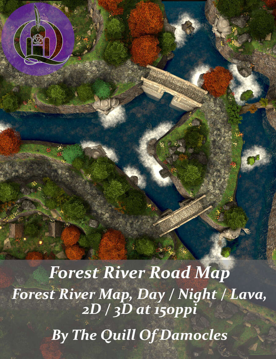 Forest River Road & Volcano Road Map - Quill Of Damocles | DriveThruRPG
