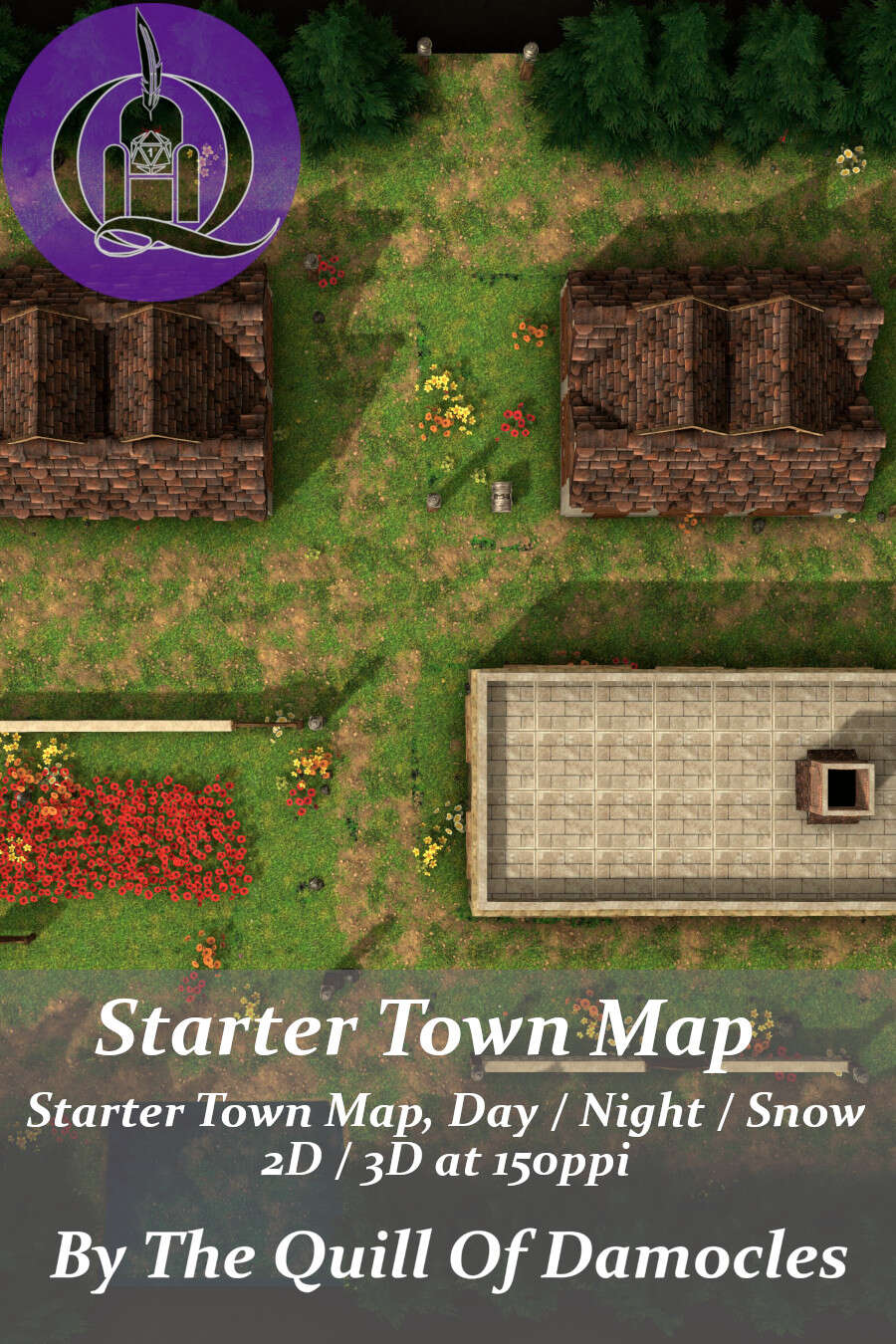 Starter Town Map Pack - Quill Of Damocles | DriveThruRPG