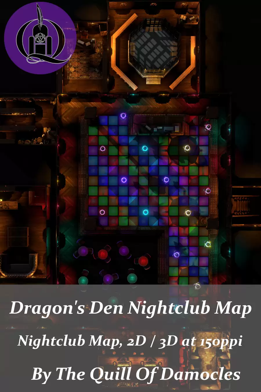 Dragon's Den Nightclub Map Pack - Quill Of Damocles | DriveThruRPG