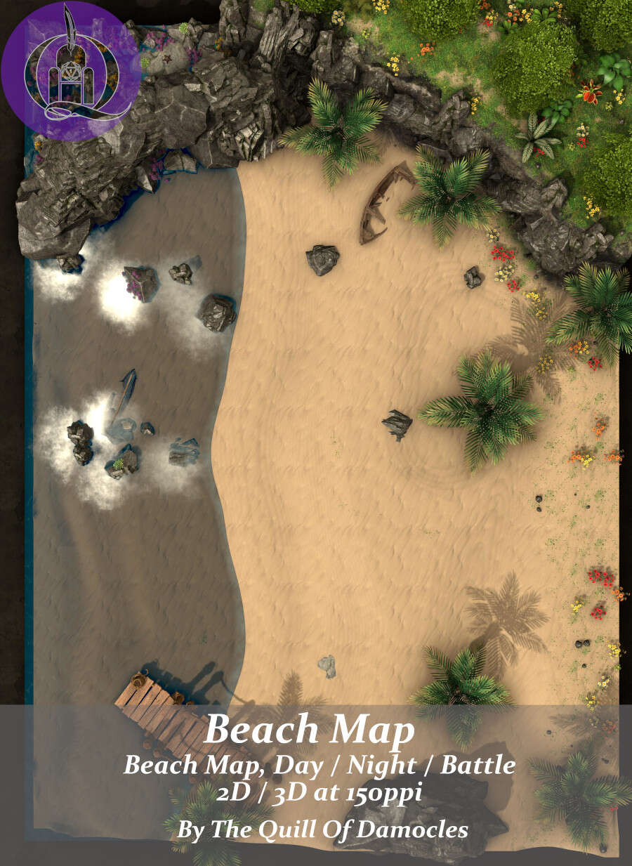Beach Shoreline Map - Quill Of Damocles | DriveThruRPG