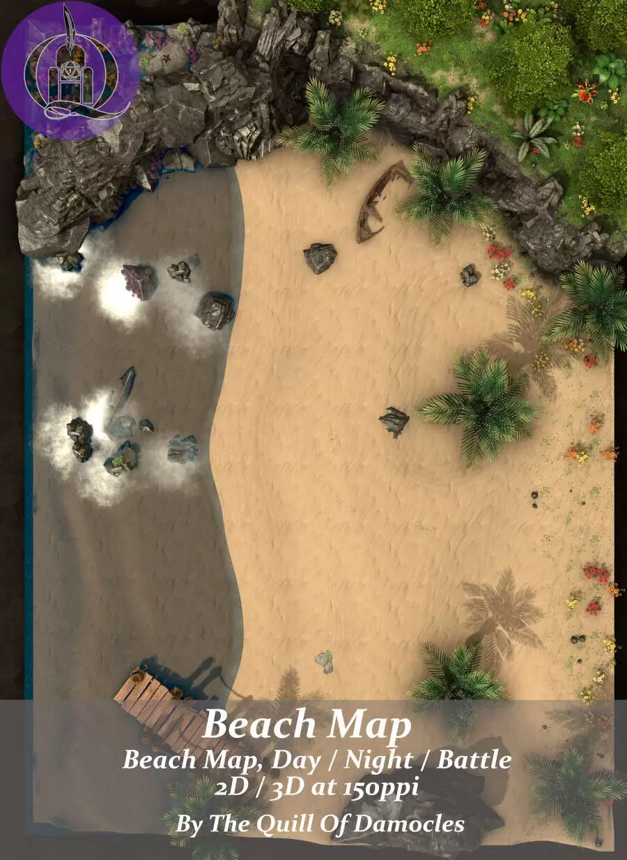 Beach Shoreline Map - Quill Of Damocles | DriveThruRPG