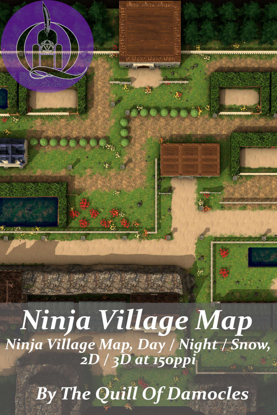 Ninja Village Map - Quill Of Damocles | DriveThruRPG